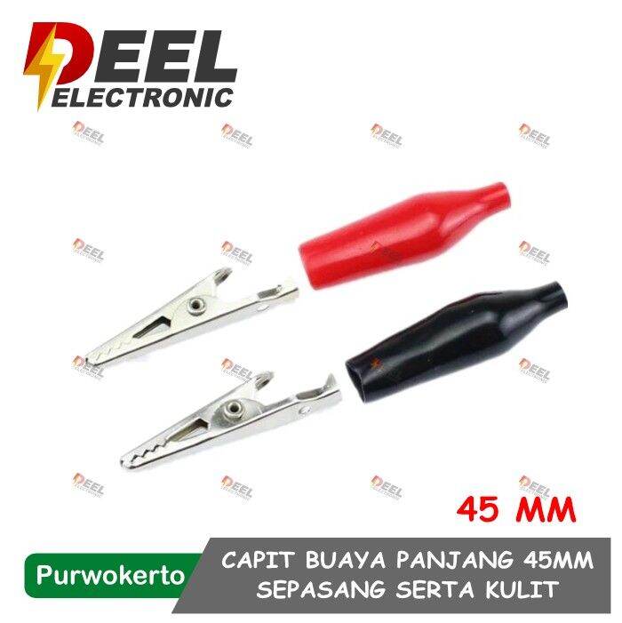 CAPIT BUAYA 45MM MERAH DAN HITAM ALLIGATOR CLIP JEPITAN BUAYA SEPASANG ...