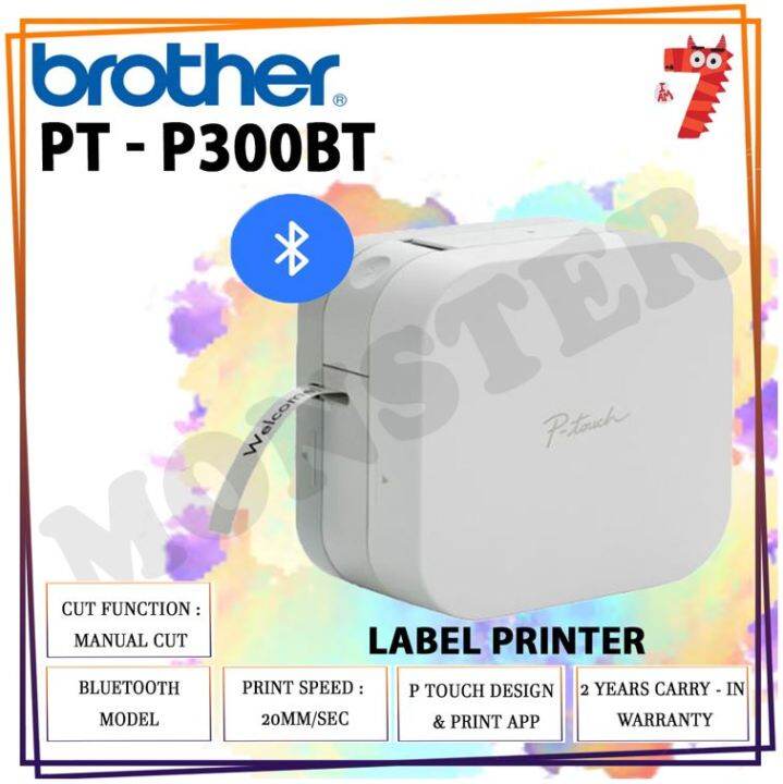 Brother PT-P300BT P-Touch Cube Smartphone Label Maker Bluetooth ...