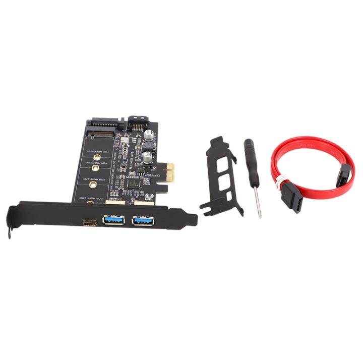 Dual USB3.0 & Type-C M.2 PCIe Adapter M2 SSD SATA B Key to PCI-E ...
