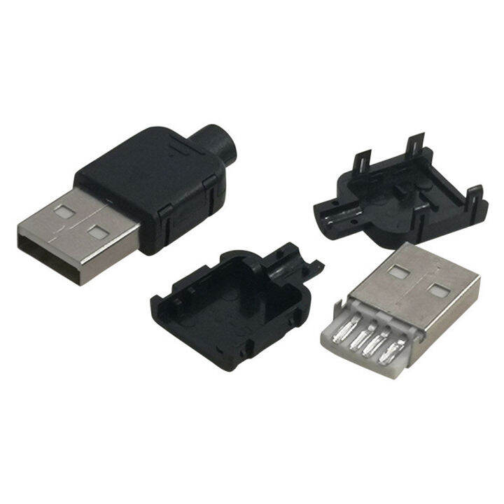 DUCUA Assembly DIY USB 4 Pin A Type Black Male USB USB Socket USB ...