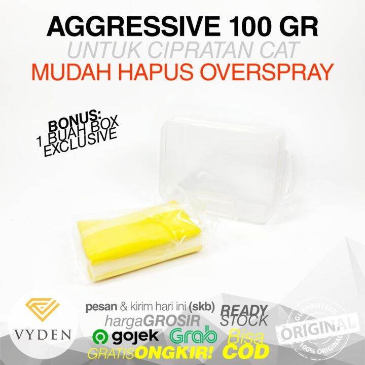 VYDEN YELLOW AGGRESSIVE CLAY BAR 100gr GRATIS BOX Heavy Duty Hapus ...