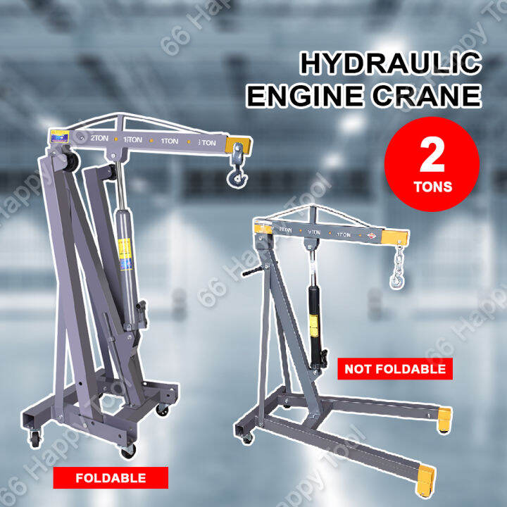 2 Ton Hydraulic Engine Crane Heavy Duty Foldable Garage Shop 2T ...