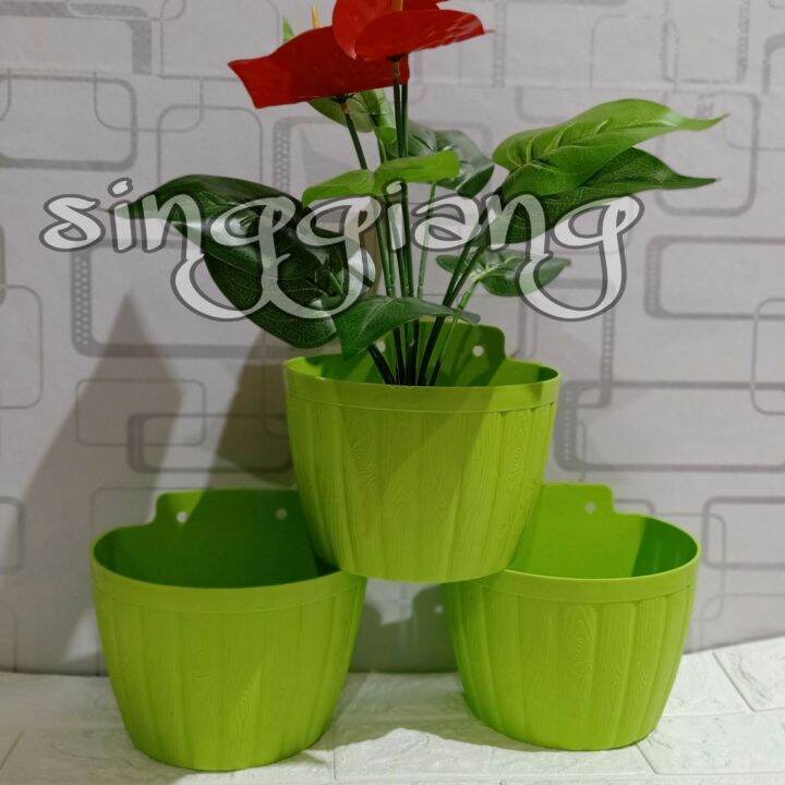 3pcs pot dinding tempel/pot gentong dinding ukuran 25 | Lazada Indonesia