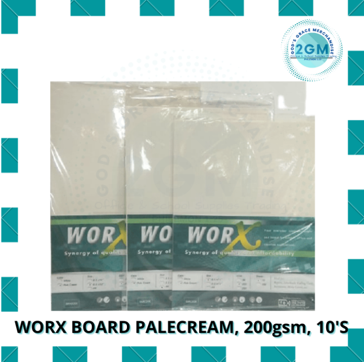 WORX BOARD SPECIALTY PAPER, 200gsm, 10's (WHITE AND PALE CREAM) SIZES ...