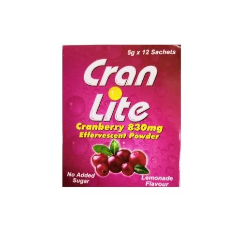 Cran Lite Cranberry 830mg Effervescent Powder 5g 12's | Lazada