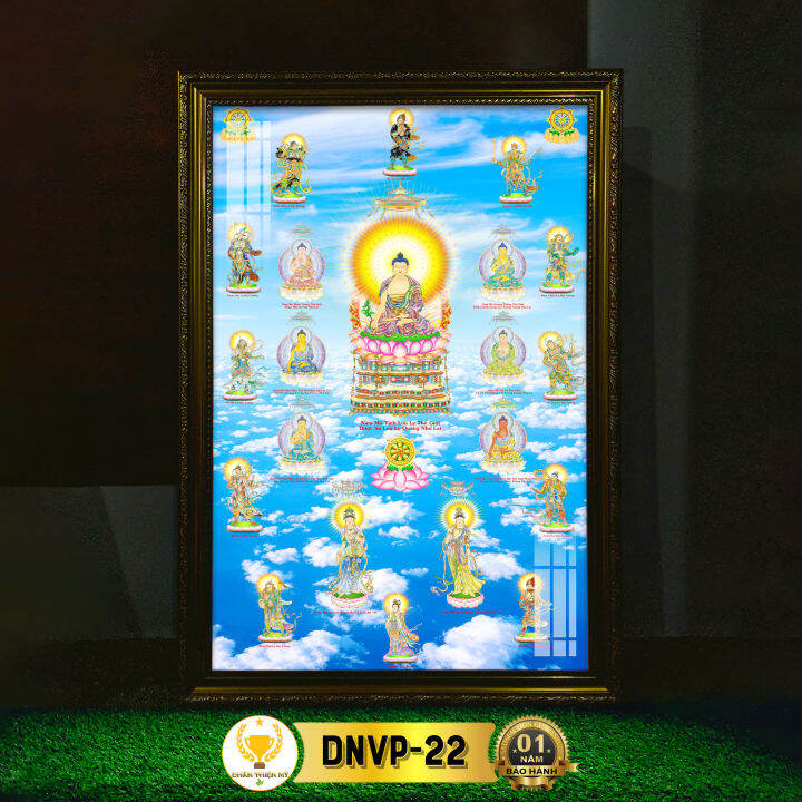 Tranh Treo Phòng Thờ Nhiều Vị Phật Có Đèn CHÂN THIỆN MỸ, Trang Trí Bàn ...