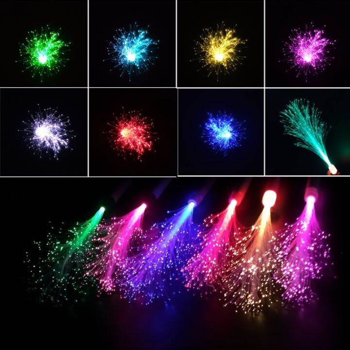 7 Colors Light Up Rod Glows Stick Fiber Optic Wands Magic Flashing LED ...