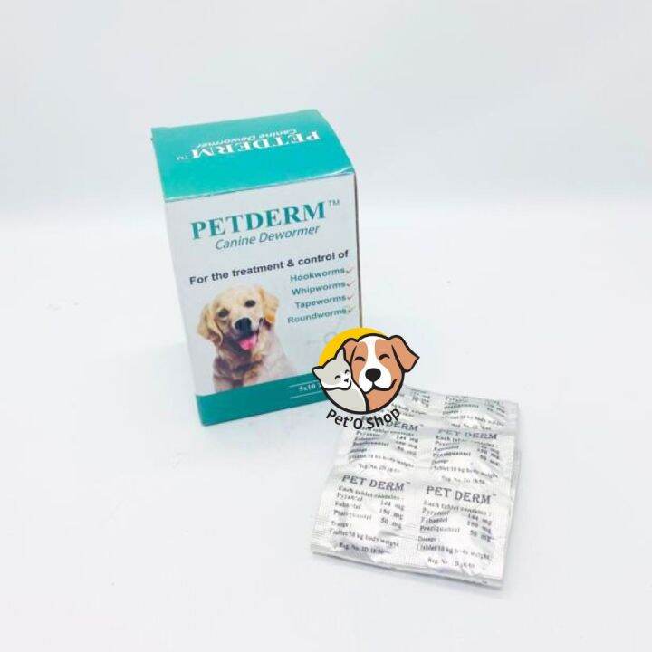 Obat Cacing Anjing Petderm 1 Tablet - Pet Derm Dog Canine Dewormer ...