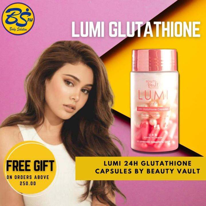 ORIGINAL BUY1TAKE1 LUMI 24H glutathione capsules by beauty vault (60 capsules) glutathione ...