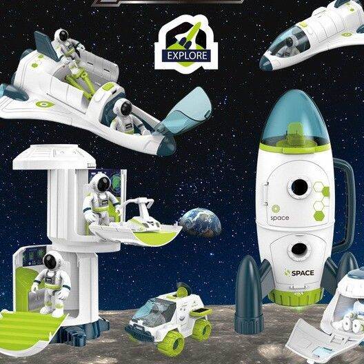 Astronaut space toy set Puzzle Sound and Light Space Model Toys Space ...
