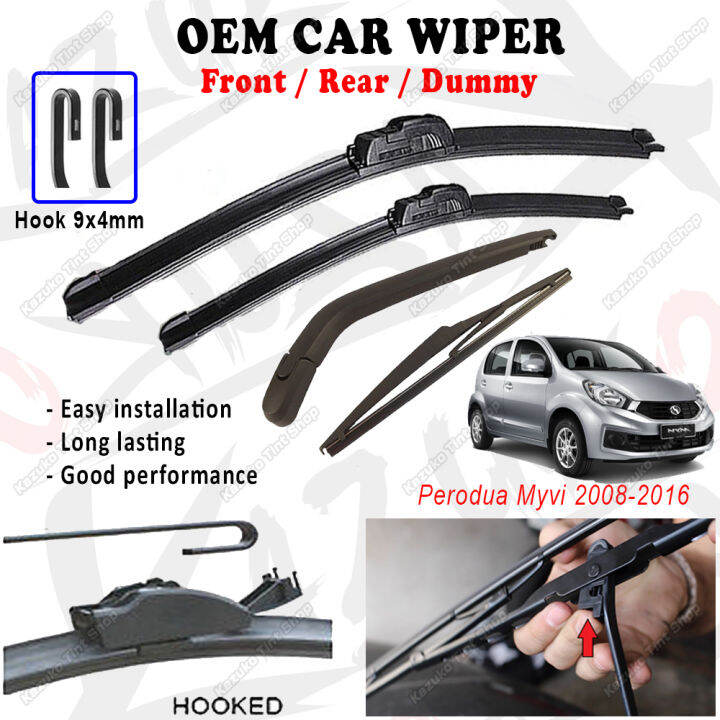 For Perodua Myvi OEM Front Wiper Rear Wiper Blade With Arm Dummy Wiper ...
