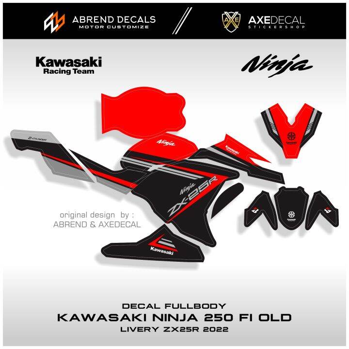 DECAL FULLBODY NINJA 250 FI LIVERY ZX25R / STIKER MOTOR KAWASAKI NINJA ...