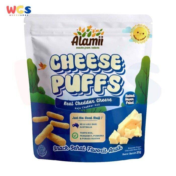 Snack Alamii Cheese Puffs Real Cheddar Cheese No MSG 25g | Lazada Indonesia