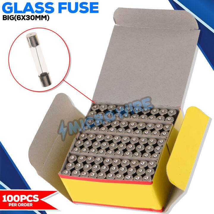 100PCS Big Fast Blow Glass Fuses 250V (6X30MM) ALL AMPS FUSE | Lazada PH