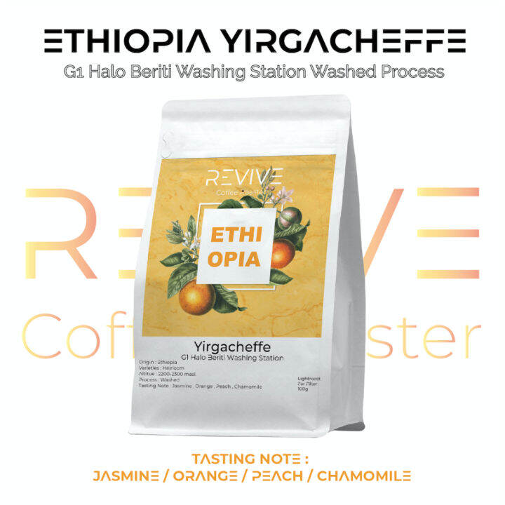 Revive Coffee Roaster เมล็ดกาแฟ Ethiopia Yirgacheffe G1 Halo Beriti Washing Station ( Washed ...