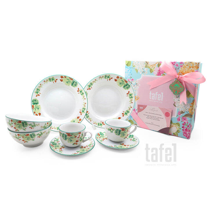 Piring Set Green Rossie Isi 8 | Lazada Indonesia