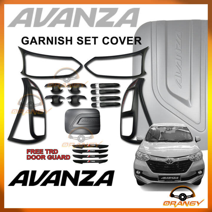 Toyota Avanza 2016 to 2018 Garnish Combo set cover MATTE BLACK / CHROME / V2 / V3 W/ FREE TRD ...
