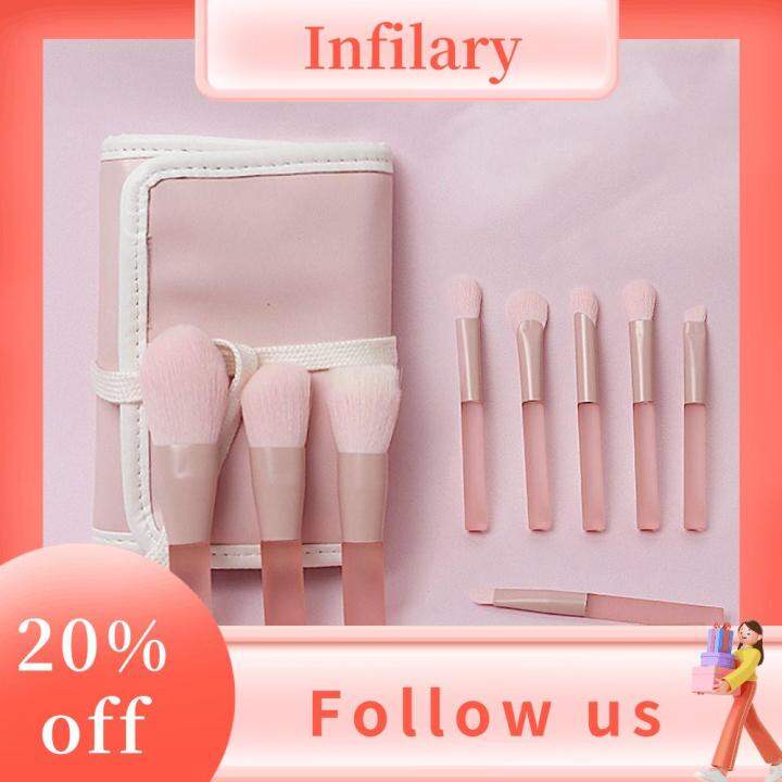 INFILARY ชุดแปรงแต่งหน้าใยไฟเบอร์เซ็ต7/10ชิ้น,Peralatan Rias เครื่องสำอางขนนุ่มเป็นของขวัญแปรง ...