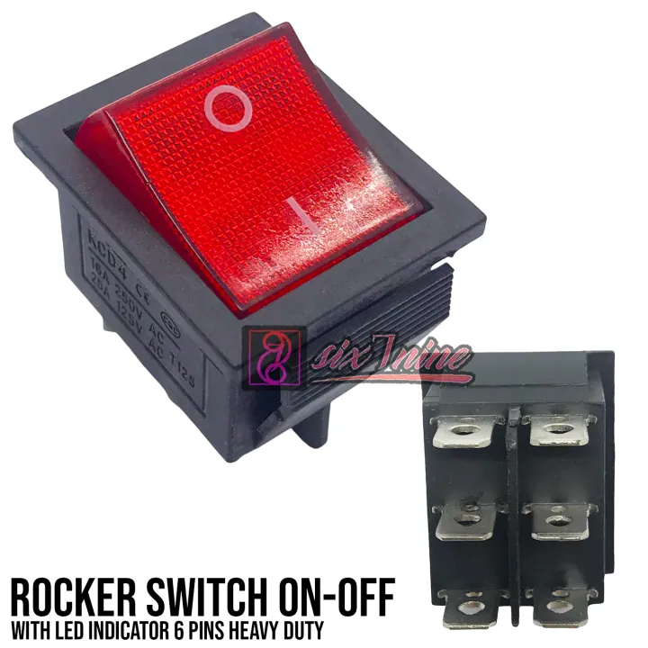 Rocker Power Switch ON-OFF with LED Indicator 6 Pins | Lazada PH