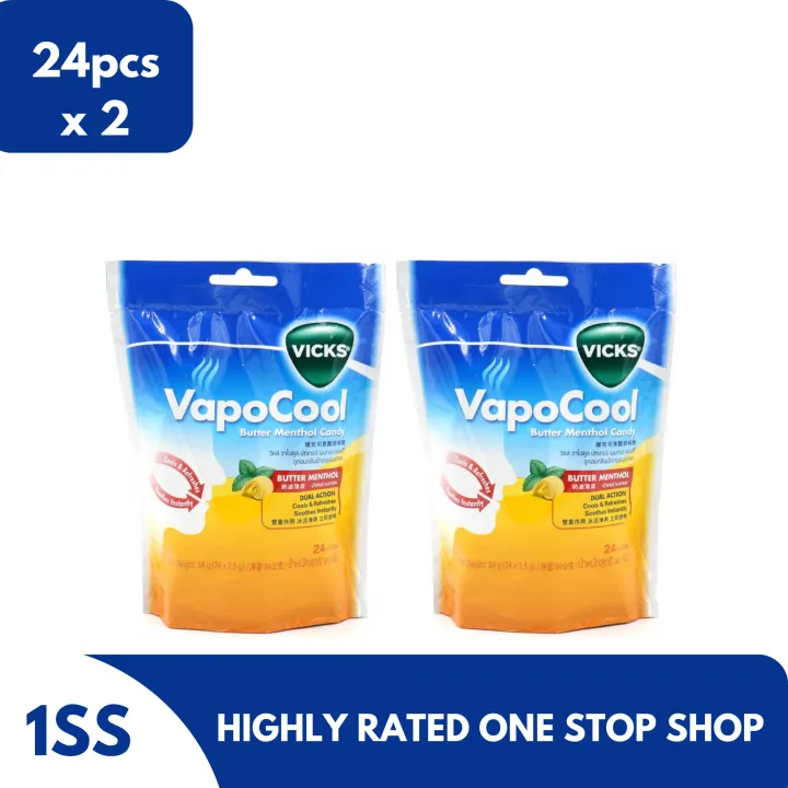 Vicks Vapocool Butter Menthol Candy, 24pcs set of 2 | Lazada PH