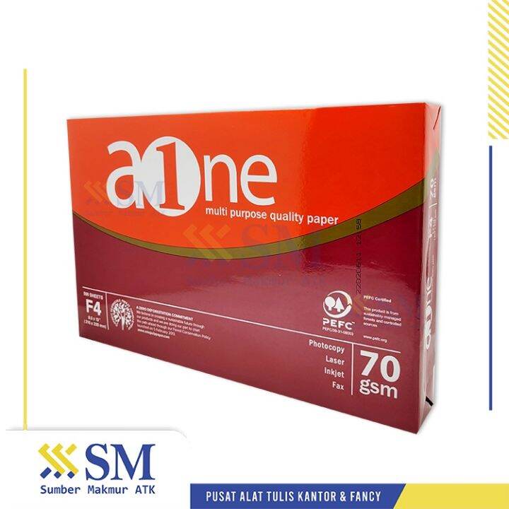 (1 RIM) KERTAS HVS F4 AONE 70 GSM PUTIH | Lazada Indonesia