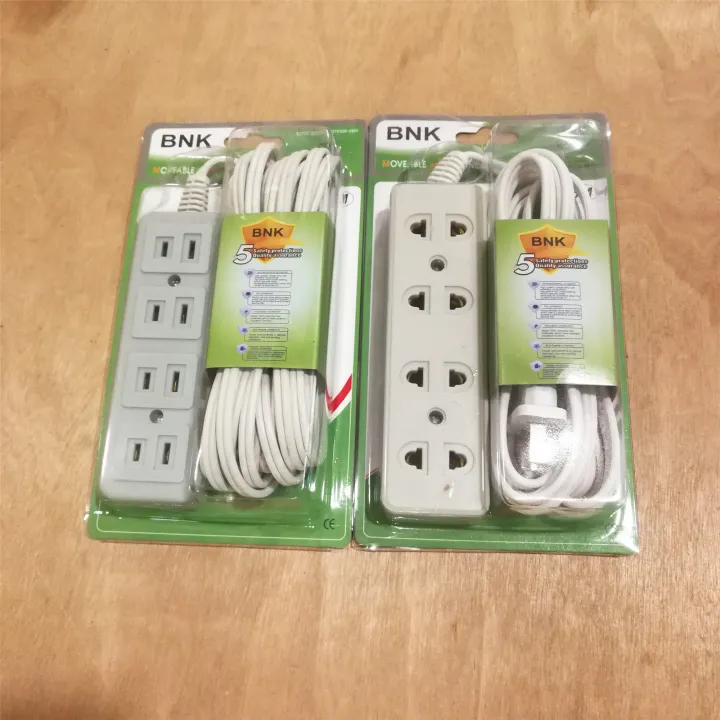 extension cord 4gang 5m (round & flat holes) | Lazada PH