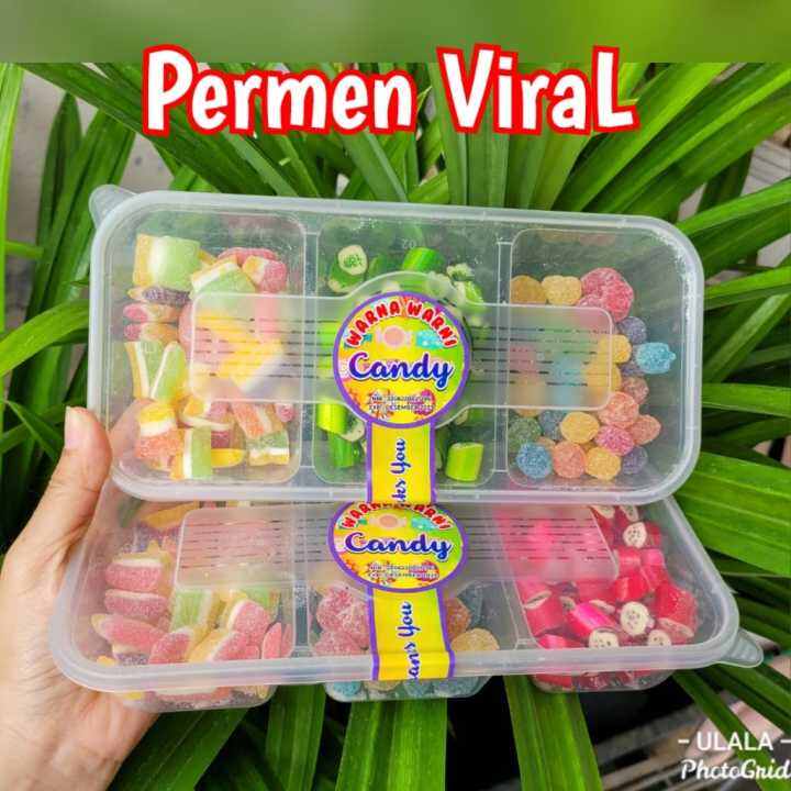 Permen Lebaran Viral 3 Sekat Halal Premen Toples Paket Permen Buah ...