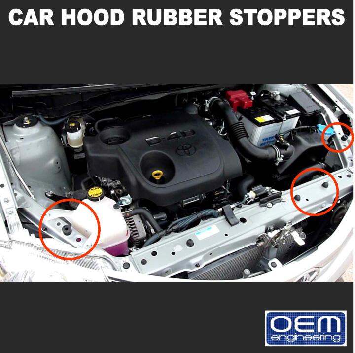 OEM Engineering CAR HOOD RUBBER STOPPERS Type E , Hood Stopper , Hood ...