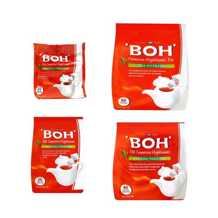 BOH Uncang Teko Teh 10's/20's/40's/80's (Tea potbags) | Lazada