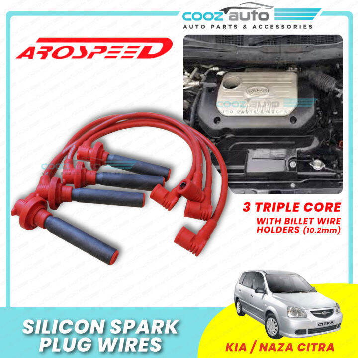 Naza Citra Arospeed 10.2mm Triple Core Silicon Engine Spark Plug Wires ...