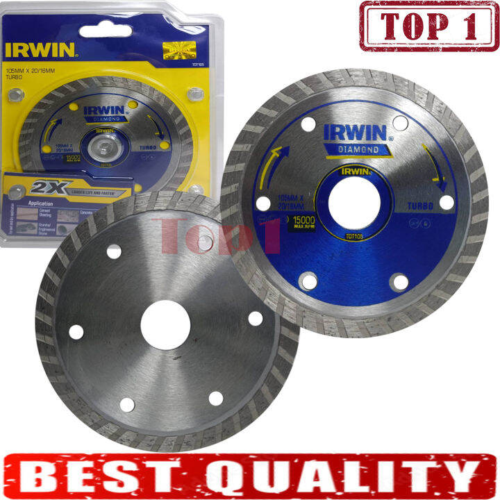 IRWIN Diamond Cutting Disc Turbo Rim TDT105 105mmx20/16mm {Sold per pc ...