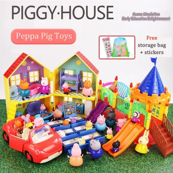 ♨♞ Peppa Pretend Play Pink Pig DIY Assembly Castle Entertainment Luxury ...
