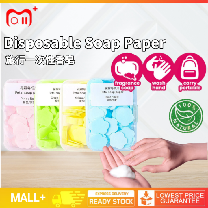 Soap Flower Anti Virus Disposable Soap Paper Travel Hand Wash Soap ...