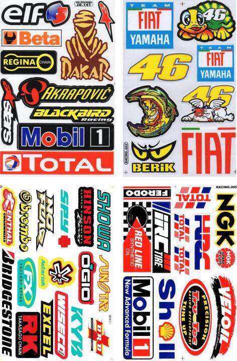 สติกเกอร์แต่งรถจำนวน 4แผ่น ติดรถยนต์ รถมอเตอร์ไซค์ หมวกกันน็อค สติกเกอร ...