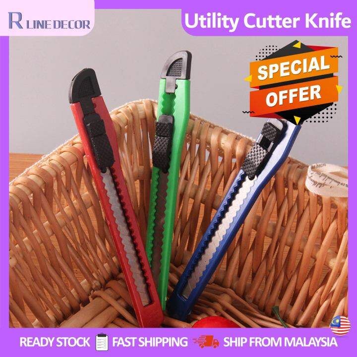 Utility knife cutter auto lock refillable blade easy to use | Lazada