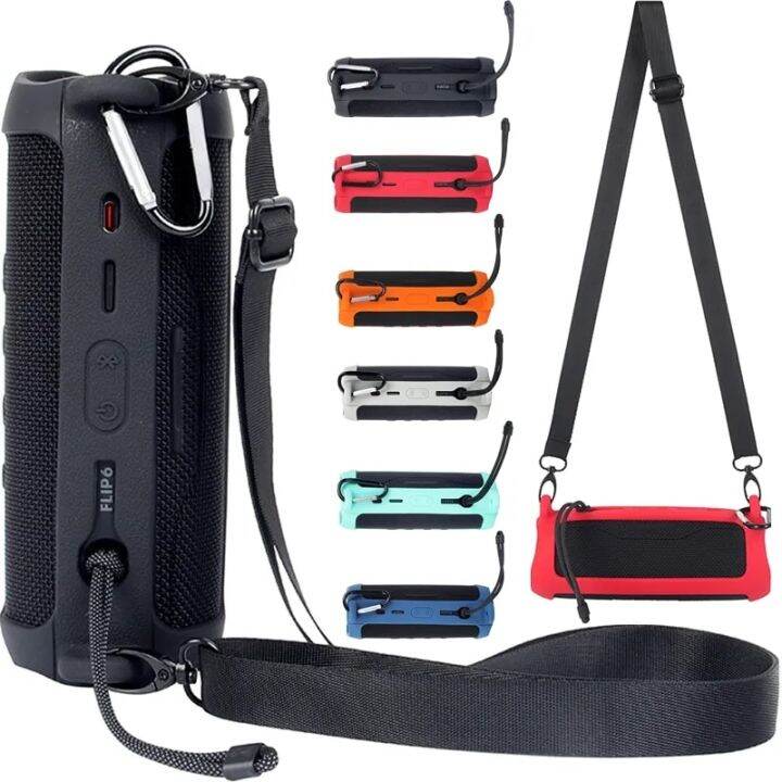 Silicone Sling Speaker Cases Cover for JBL Flip 6 Portable Soft ...