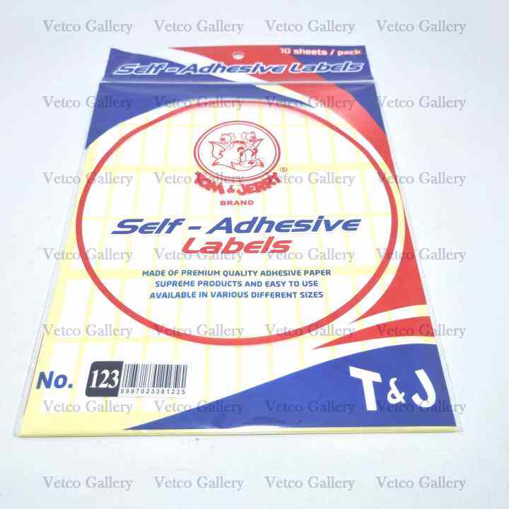 Label tom n jerry no. 123 - Sticker label kertas nama manual premium ...