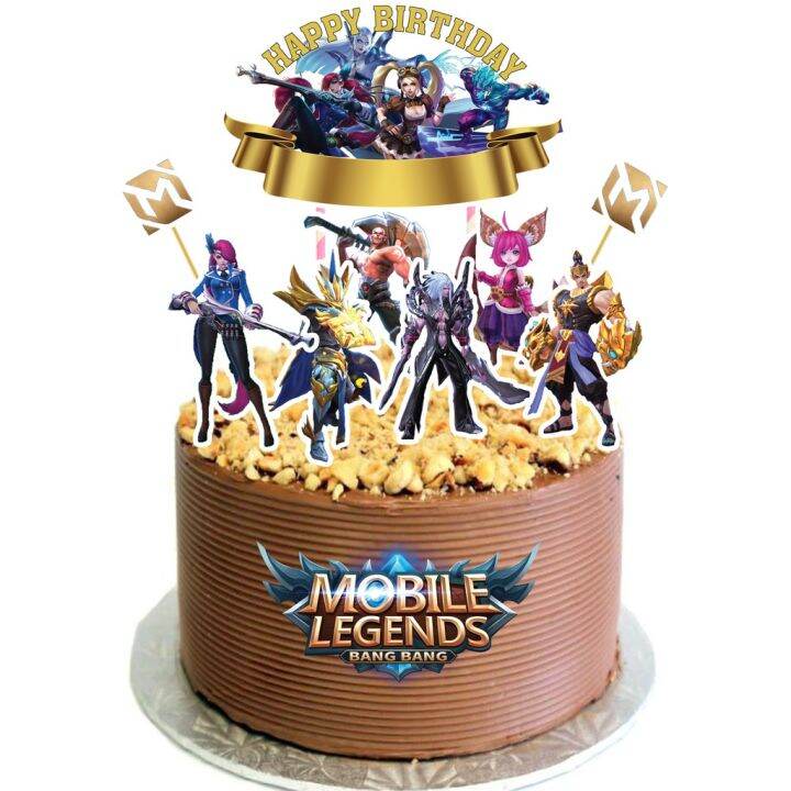 MOBILE LEGEND High Quality Paper Cake Topper Kek Cake Decor Cupcake ...