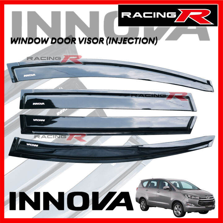 Toyota Innova 2016 to 2024 OEM INJECTION Window Door Visor Black 2016 ...