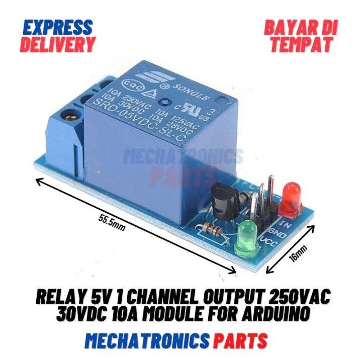 [REL-0003] RELAY 5V 1 CHANNEL OUTPUT 250VAC 30VDC 10A MODULE FOR ARDUINO | Lazada Indonesia