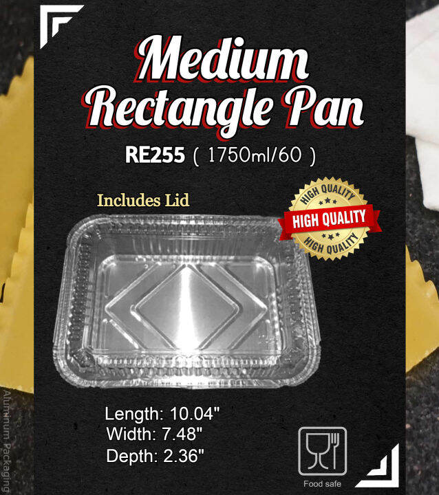 10/20/30/50/100pcs [RE255] Medium Rectangle Pan 10.04x7.48x2.36 ...