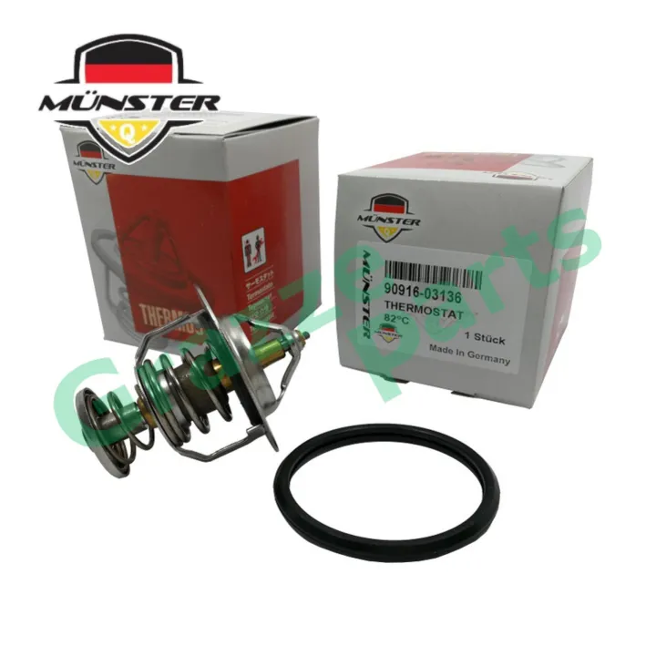 Münster Coolant Thermostat + Sealing Ring for 90916-03136 Toyota Estima ...