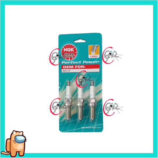 (LKR6C) NGK SPARK PLUG PERODUA AXIA 1.0 BEZZA 1.0CC ONLY (SET/3PCS ...