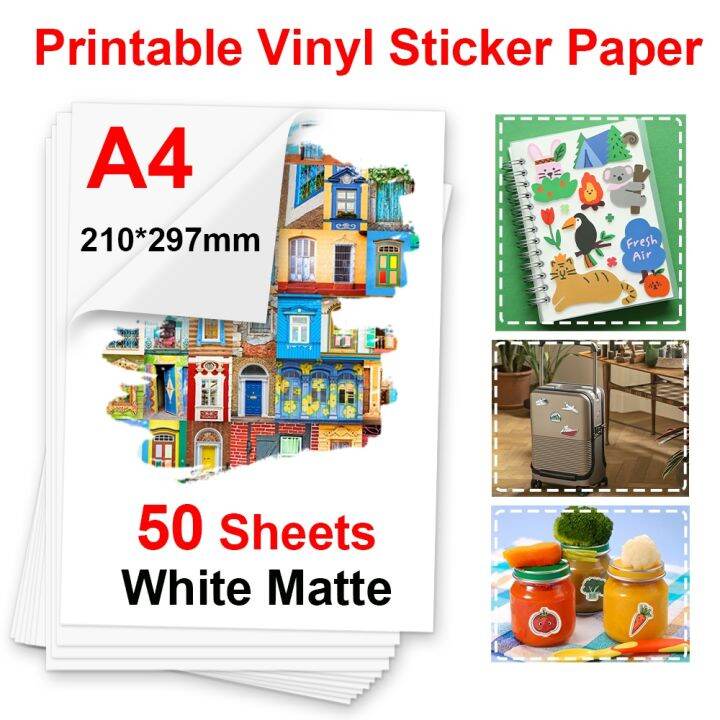 【CW】 50Sheet Transparent Holographic Printable Vinyl Sticker Paper ...