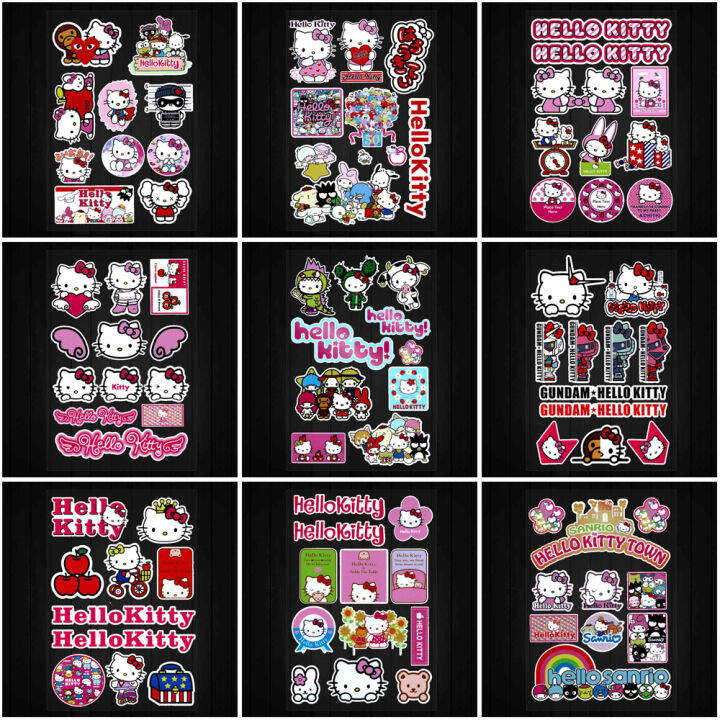 Hello Kitty Motorcycle Car Waterproof Decals Laptop Helmet Luggage ...