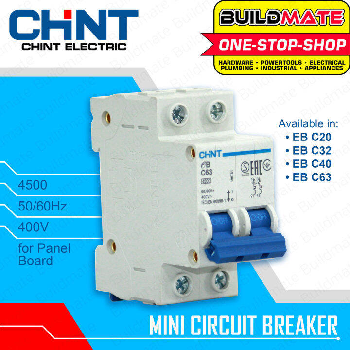 CHINT Mini Circuit Breaker for Panel Board 4.5KA MCB EB 2P C20 / C32 / C40 / C63 (SOLD PER PIECE ...