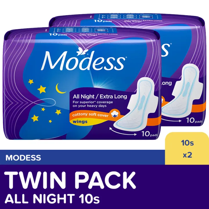 [PROMO] Modess All Night Sanitary Napkins 10s x 2 | Lazada PH