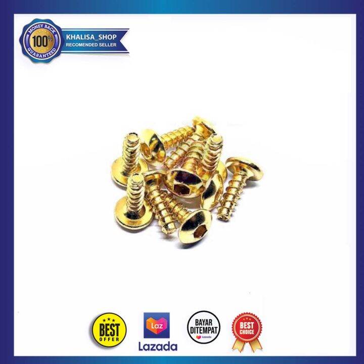 ISI 20 Pcs SKRUP GOLD ONLY Baut SEKRUP skrup L Body Jupiter MX M5x15 ...
