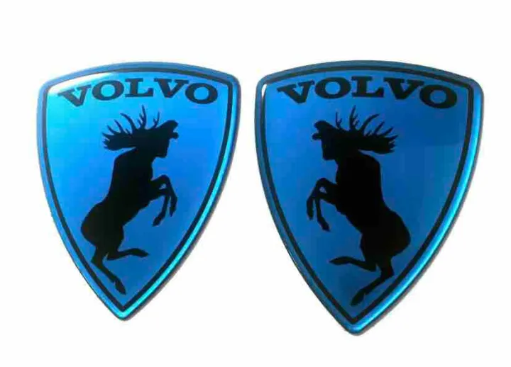 Blue Aluminium VOLVO PRANCING MOOSE Sticker 1 Set | Lazada.co.th