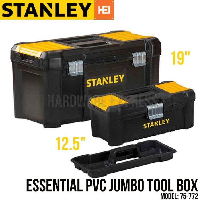 STANLEY Essential PVC Jumbo Tool Box Toolbox 19 + 12.5 (75-772) | Lazada PH